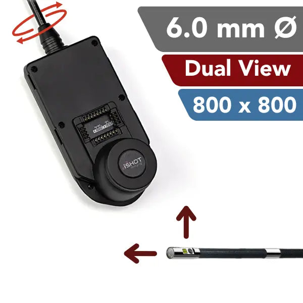 iShot® Model E Rotating Video Borescope 6.0 mm Dual View High Resoluti
